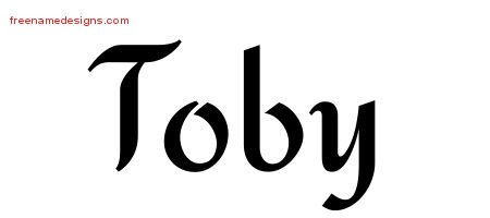 Calligraphic Stylish Name Tattoo Designs Toby Free Graphic - Free Name ...