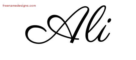 Classic Name Tattoo Designs Ali Printable - Free Name Designs