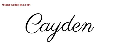 Classic Name Tattoo Designs Cayden Printable - Free Name Designs