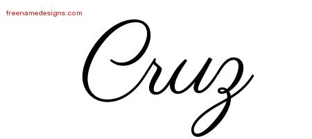 Classic Name Tattoo Designs Cruz Printable - Free Name Designs