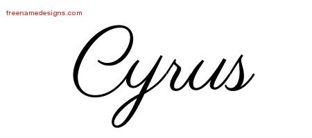 Classic Name Tattoo Designs Cyrus Printable - Free Name Designs
