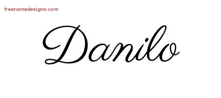 Classic Name Tattoo Designs Danilo Printable - Free Name Designs