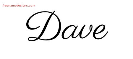 Classic Name Tattoo Designs Dave Printable - Free Name Designs