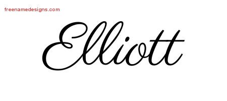 Classic Name Tattoo Designs Elliott Printable - Free Name Designs