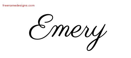 Classic Name Tattoo Designs Emery Printable - Free Name Designs