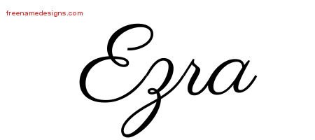 Classic Name Tattoo Designs Ezra Printable - Free Name Designs