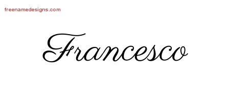 Classic Name Tattoo Designs Francesco Printable - Free Name Designs