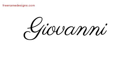 Classic Name Tattoo Designs Giovanni Printable - Free Name Designs