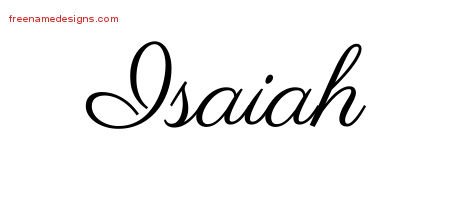 Classic Name Tattoo Designs Isaiah Printable - Free Name Designs