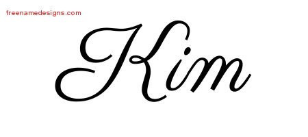 Classic Name Tattoo Designs Kim Printable - Free Name Designs