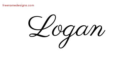 Classic Name Tattoo Designs Logan Printable - Free Name Designs