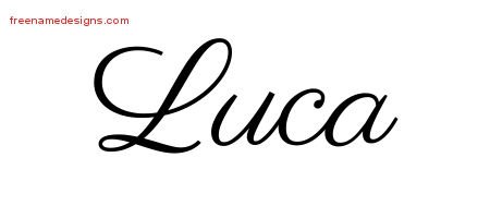 Classic Name Tattoo Designs Luca Printable - Free Name Designs