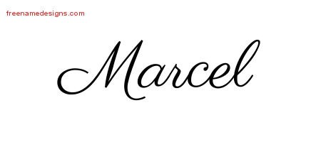 Classic Name Tattoo Designs Marcel Printable - Free Name Designs