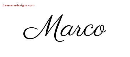 Classic Name Tattoo Designs Marco Printable - Free Name Designs