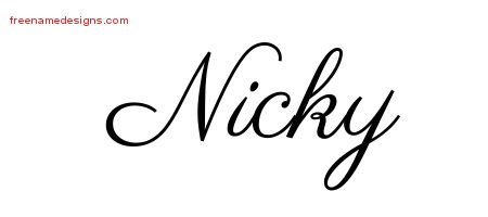 Classic Name Tattoo Designs Nicky Printable - Free Name Designs