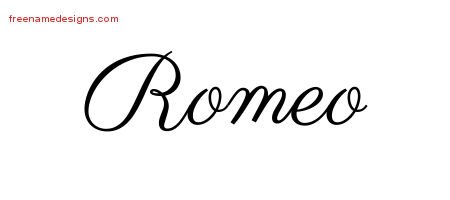 Classic Name Tattoo Designs Romeo Printable - Free Name Designs