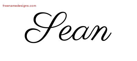 Classic Name Tattoo Designs Sean Printable - Free Name Designs