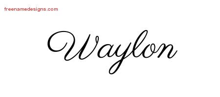 Classic Name Tattoo Designs Waylon Printable - Free Name Designs