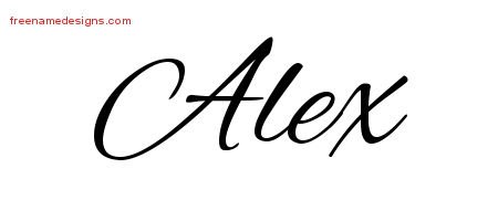 Cursive Name Tattoo Designs Alex Free Graphic - Free Name Designs