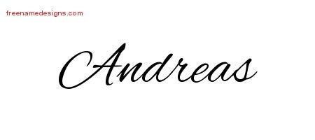 Cursive Name Tattoo Designs Andreas Free Graphic - Free Name Designs