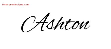 Cursive Name Tattoo Designs Ashton Free Graphic - Free Name Designs
