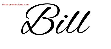 Cursive Name Tattoo Designs Bill Free Graphic - Free Name Designs