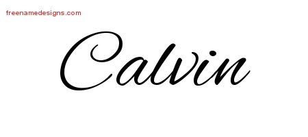 Cursive Name Tattoo Designs Calvin Free Graphic - Free Name Designs