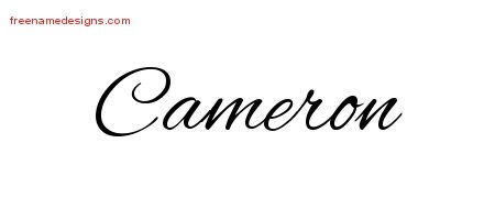 Cursive Name Tattoo Designs Cameron Free Graphic - Free Name Designs