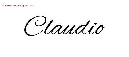 Cursive Name Tattoo Designs Claudio Free Graphic - Free Name Designs