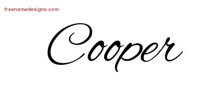 Cursive Name Tattoo Designs Cooper Free Graphic - Free Name Designs