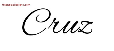 Cursive Name Tattoo Designs Cruz Free Graphic - Free Name Designs