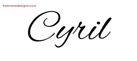 Cursive Name Tattoo Designs Cyril Free Graphic - Free Name Designs