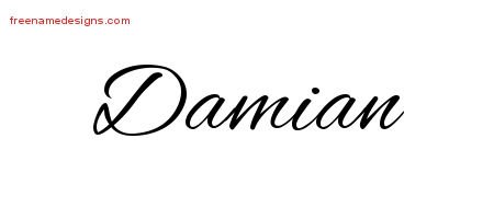Cursive Name Tattoo Designs Damian Free Graphic - Free Name Designs