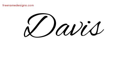 Cursive Name Tattoo Designs Davis Free Graphic - Free Name Designs
