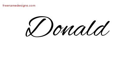 Cursive Name Tattoo Designs Donald Free Graphic - Free Name Designs