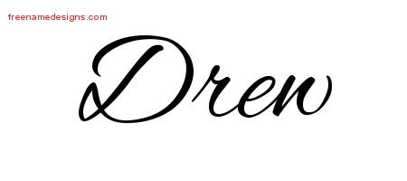 Cursive Name Tattoo Designs Drew Free Graphic - Free Name Designs