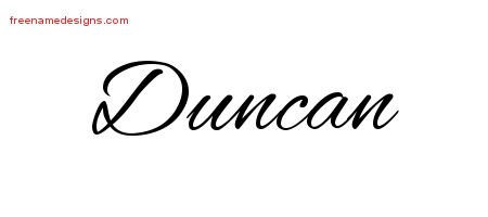 Cursive Name Tattoo Designs Duncan Free Graphic - Free Name Designs