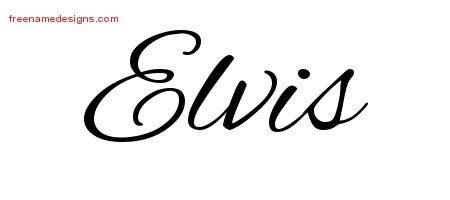 Cursive Name Tattoo Designs Elvis Free Graphic - Free Name Designs