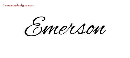 Cursive Name Tattoo Designs Emerson Free Graphic - Free Name Designs