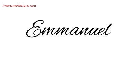Cursive Name Tattoo Designs Emmanuel Free Graphic - Free Name Designs