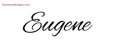 Cursive Name Tattoo Designs Eugene Free Graphic - Free Name Designs