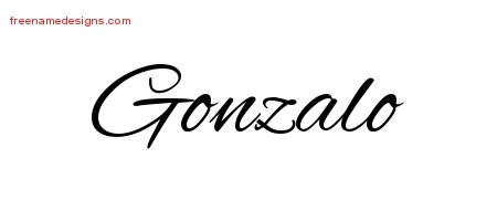 Cursive Name Tattoo Designs Gonzalo Free Graphic - Free Name Designs
