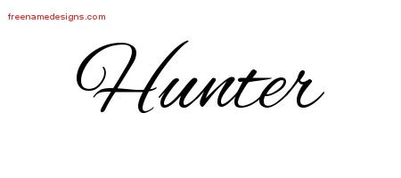 Cursive Name Tattoo Designs Hunter Free Graphic - Free Name Designs