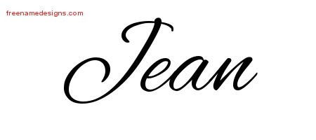 Cursive Name Tattoo Designs Jean Free Graphic - Free Name Designs