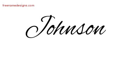 Cursive Name Tattoo Designs Johnson Free Graphic - Free Name Designs