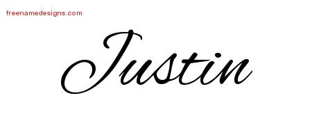 Cursive Name Tattoo Designs Justin Free Graphic - Free Name Designs