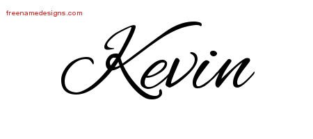 Cursive Name Tattoo Designs Kevin Free Graphic - Free Name Designs
