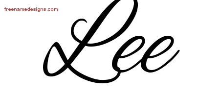 Cursive Name Tattoo Designs Lee Free Graphic - Free Name Designs