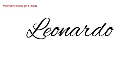 Cursive Name Tattoo Designs Leonardo Free Graphic - Free Name Designs
