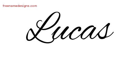 Cursive Name Tattoo Designs Lucas Free Graphic - Free Name Designs